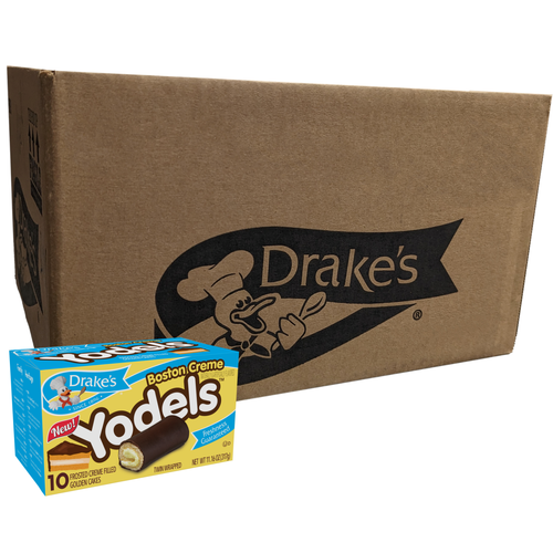 Drake's Boston Creme Yodels, 12 Boxes, 120 Frosted Creme Filled Golden ...