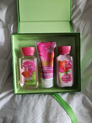 Bath & Body Works Gift Set - Sweet Pea - Travel Sized Cream, Gel and ...
