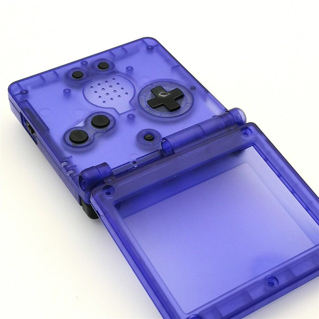 NEW GBA SP CLEAR Blue Clear Shell Housing Case For Nintendo Gameboy ...