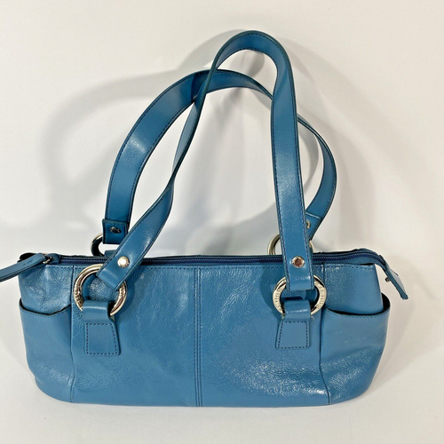 Kenneth Cole Reaction Small Blue Leather Handbag 12 X 5 | eBay