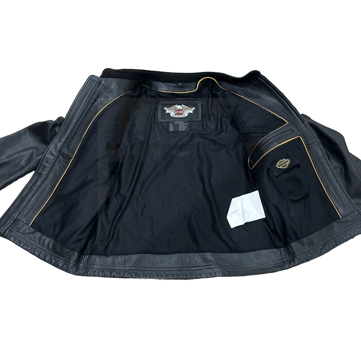 Harley Davidson Mens L Jacket Black Leather Biker Tribal Zip Harley Davidson Mens L Jacket Black Leather Biker Tribal Zip