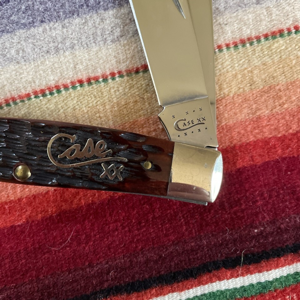 2001 Case XX Jumbo Stockman Knife 6375 Silver Script Cranberry Bone ...