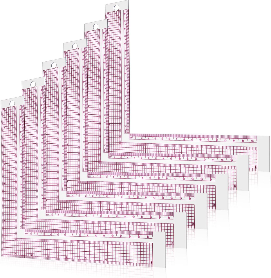 4 Pieces Plastic Sewing Ruler L Shaped Ruler Right Angle Ruler Sewing ...