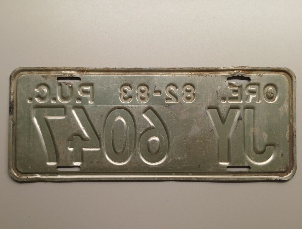 🐾 1982-83 OREGON "PUBLIC UTILITIES COMMISSION" LICENSE PLATE (JY-6047 ...