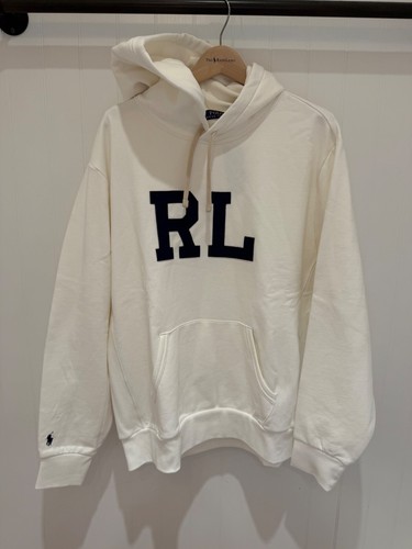 NWT Polo Ralph Lauren White RL Monogram Letterman Fleece Hoodie ...