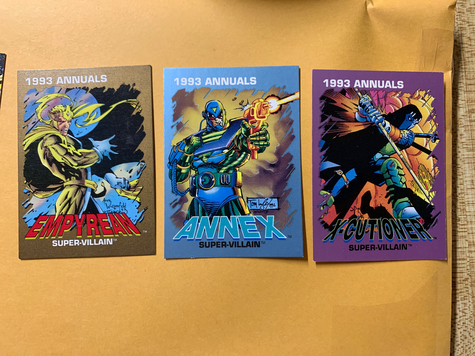 Marvel Super Villains Annex, Empyrean, X-Cutioner Annuals Promo 3 Card ...