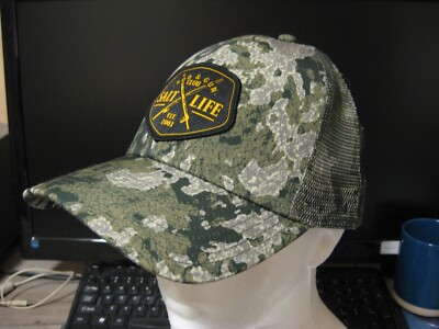 Salt Life Olive Cap 6 Panel Mesh Hat - Rod & Gun Club - Green Camo ...
