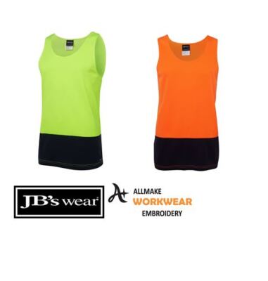 Hi Vis Traditional Singlet XS S M L XL 2XL 3XL 4XL 5XL Jbs wear | eBay