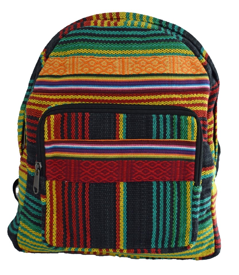 New Fair Trade Woven Cotton Back Pack Bag - Hippy Boho Ethnic Hippie ...