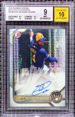 JACKSON CHOURIO - AUTOGRAPHED BOWMAN MEGA CARD - #BGS 9 / 10 | eBay