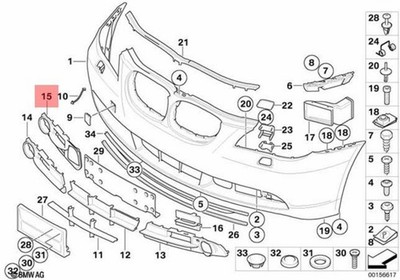 Genuine BMW E60 E61 Front Fog Light Grille ACC Grid Right OEM ...