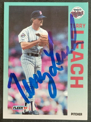 1992 Fleer SIGNED: Terry Leach, TWINS #208 | eBay
