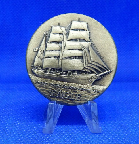 UNITED STATES COAST GUARD CUTTER EAGLE CHALLENGE COIN 1.75" ~ MADE IN U ...