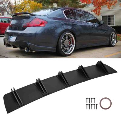 For Infiniti G37 G35 Rear Bumper Diffuser 5 Fins Spoiler Lip Splitter ...