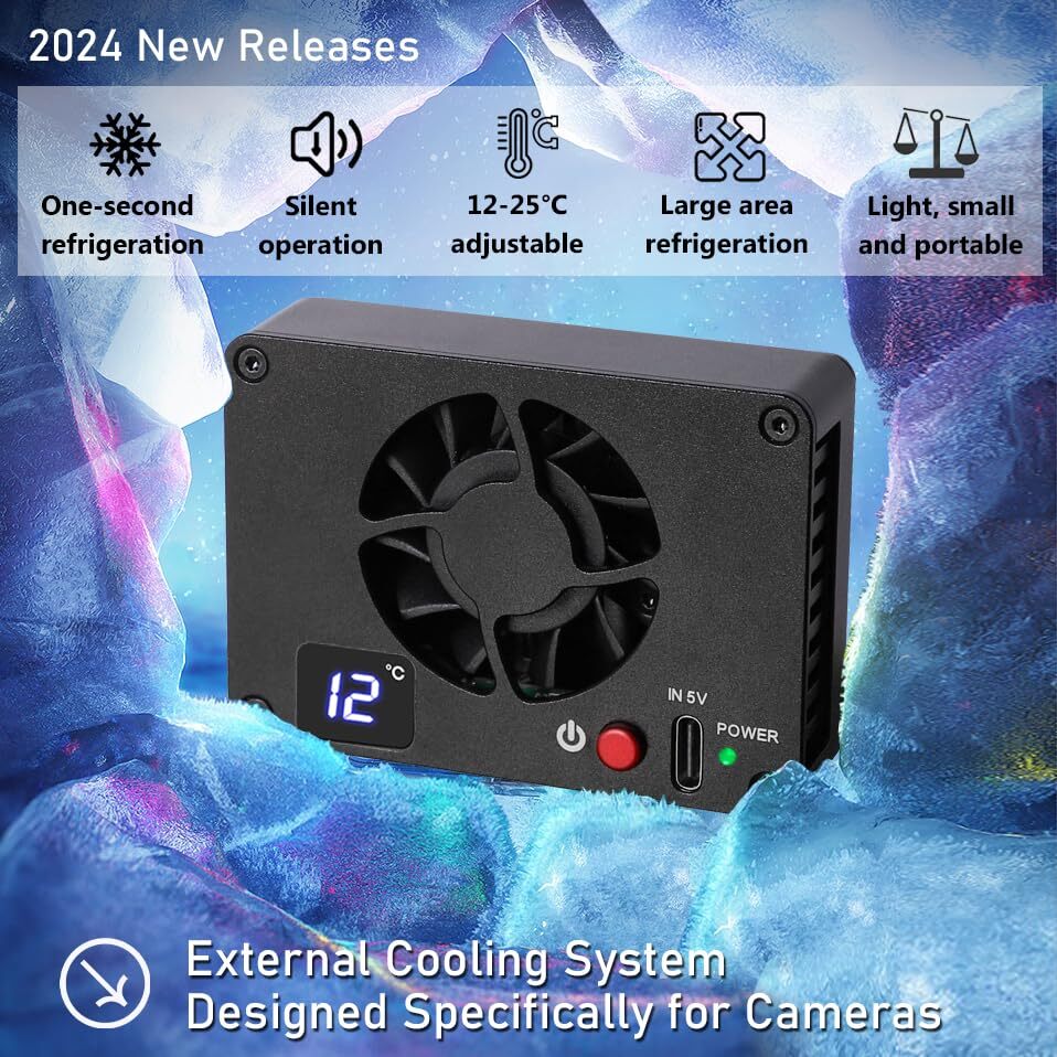 NEW Camera Cooling Fan Black for Sony A7M4/ZVE1/A6700/A7C2/A7S3/ZV-E10 ...