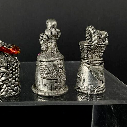 Wizard of Oz TOTO IN BASKET Pewter Thimble COMSTOCK Crystal Jeweled ...