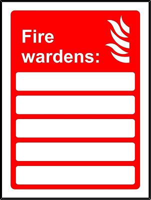 Fire Warden sign with 5 blank spaces Safety sign | eBay UK