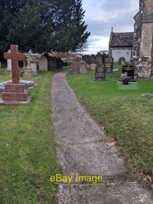 Photo 6x4 Churchyard path, Llanvaches The Church of St Dubritius, a ...