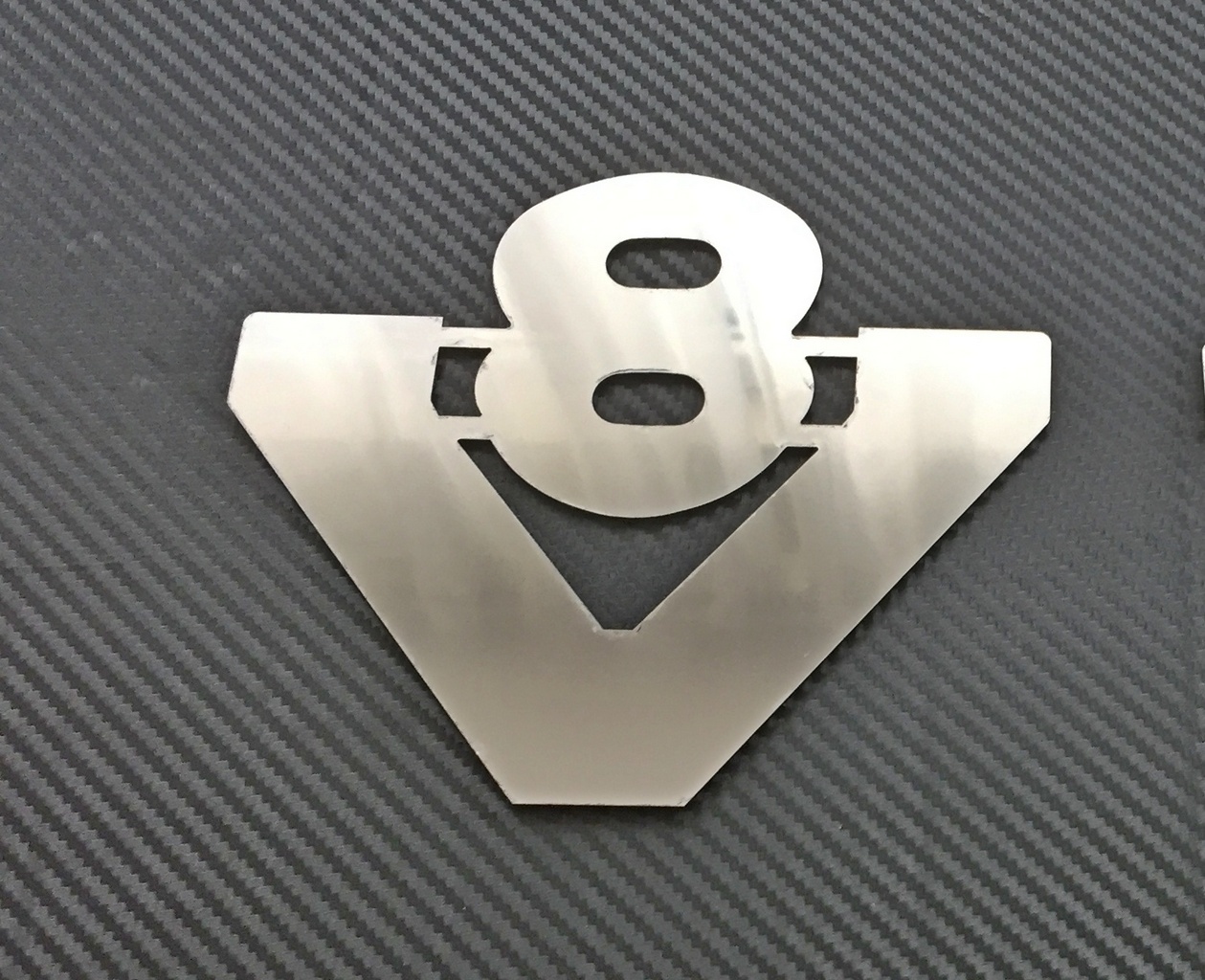 1 x Big Polished Stainless Steel V8 Badge Sign Decoration for Truck ...