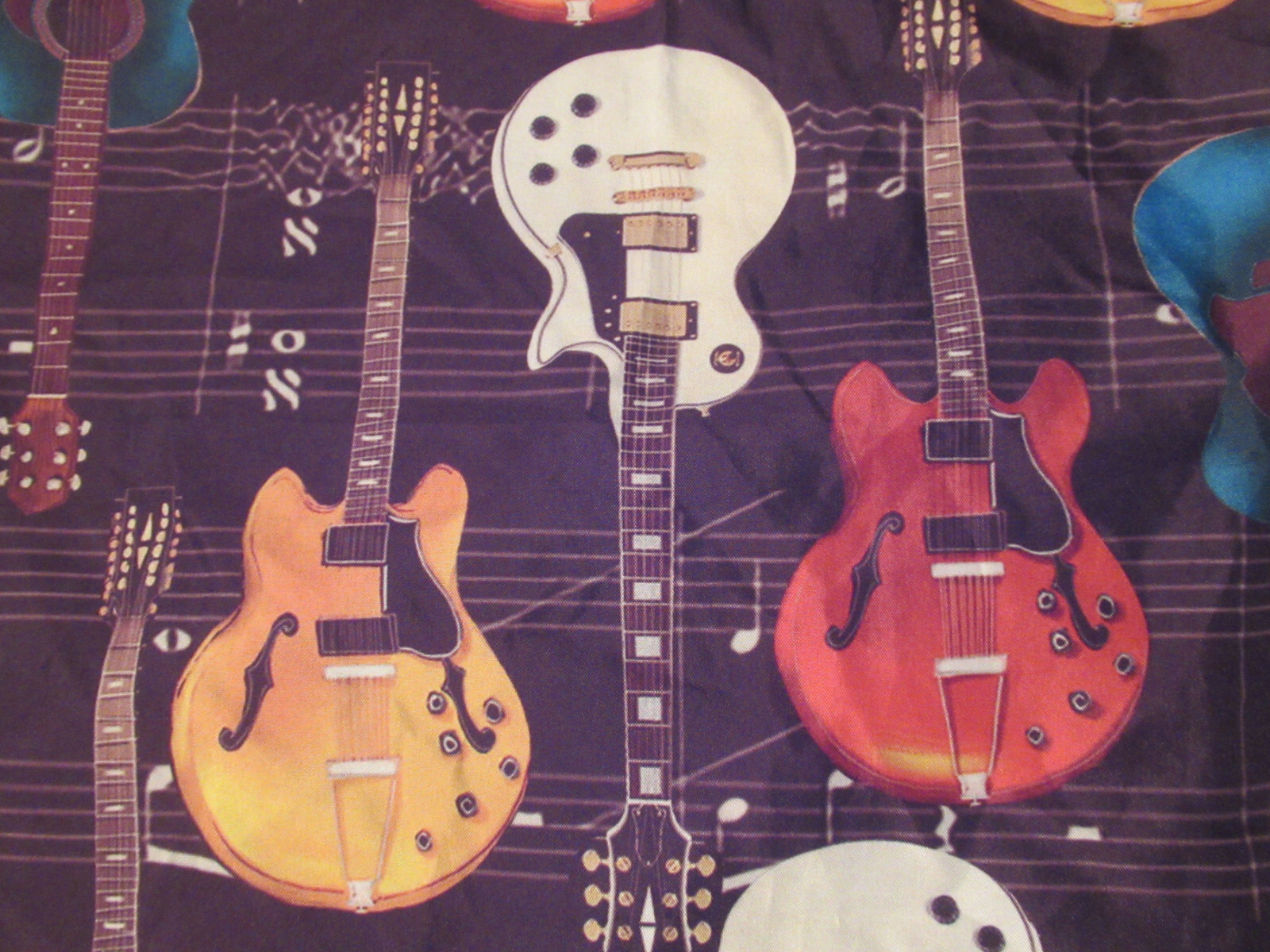 Milamode classic guitars button-front Hawaiian shirt size 2XLm, 3XL, or ...