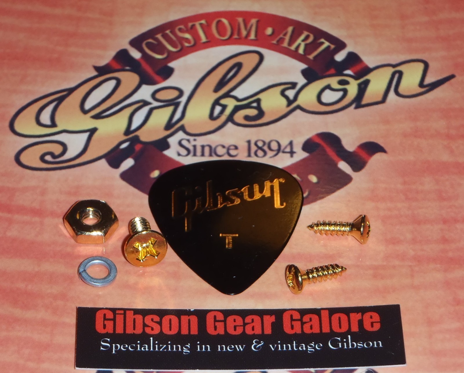 Les Paul Pickguard Bracket Mounting Screw Set Gold Guitar Parts Gibson ...
