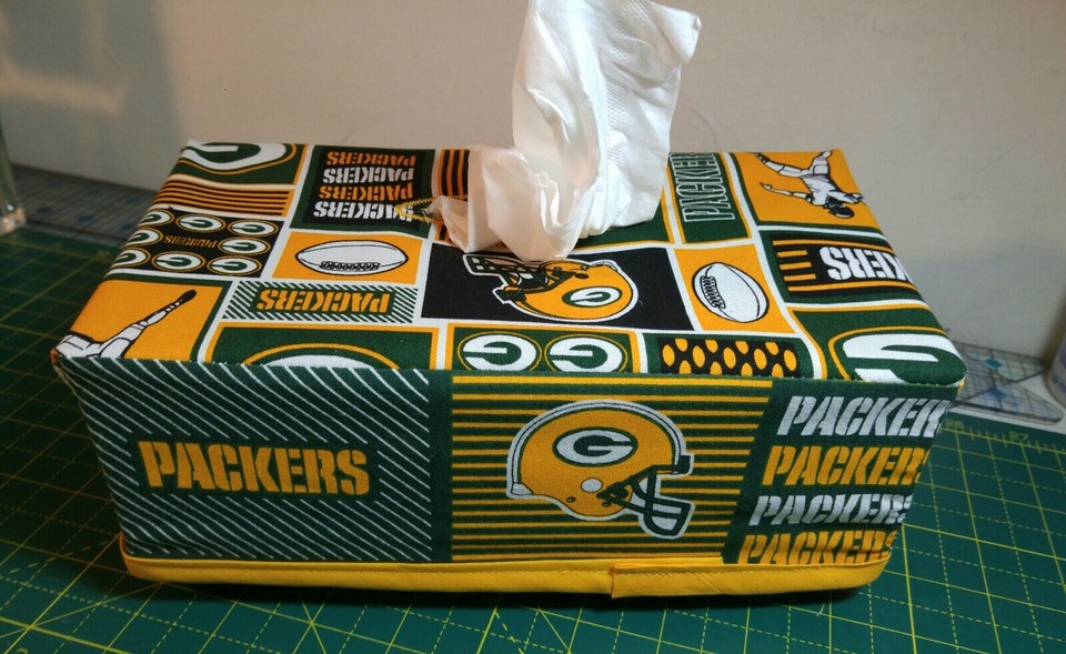 NFL Green Bay Packers Tissue Box Cover Mixed Print (rectangle) Handmade ...