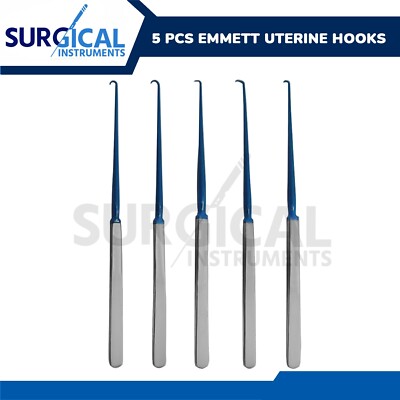 5 Pc Emmett Uterine Hooks Gynecology Electrosurgical Blue Stainless ...
