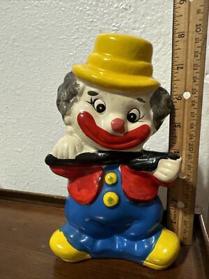 Vintage Chalkware Clown Bank Playing Violin Made In Taiwan 7” | eBay