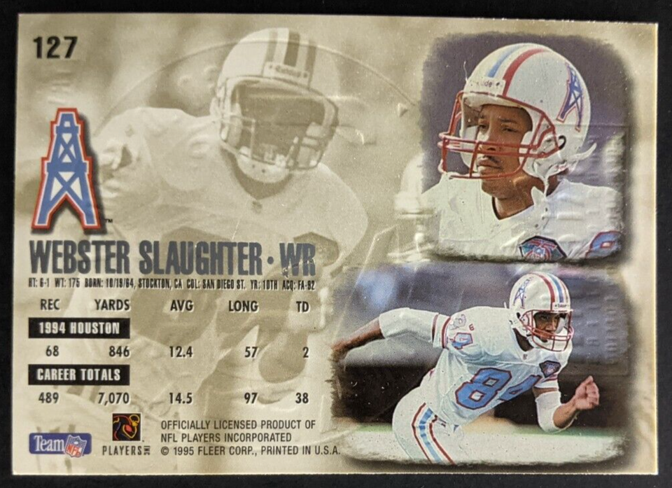 Webster Slaughter 1995 Fleer Ultra GOLD MEDALLION #127 Football NFL ...