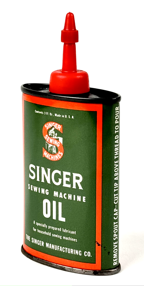 Vintage SINGER Sewing Machine Oil - Oval Lead Top - Oiler Tin Can | eBay