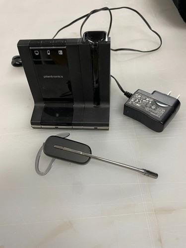 *USED* Plantronics Headset WO2 microphone with Charging base and Cord ...