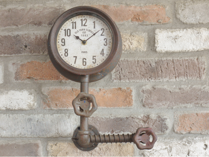 Industrial Pipe Wall Clock Vintage Steampunk Style Pipe Waterworks | eBay
