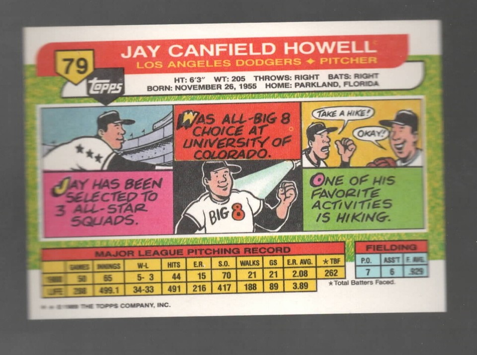 1989 Topps Big #79 Jay Howell NM | eBay