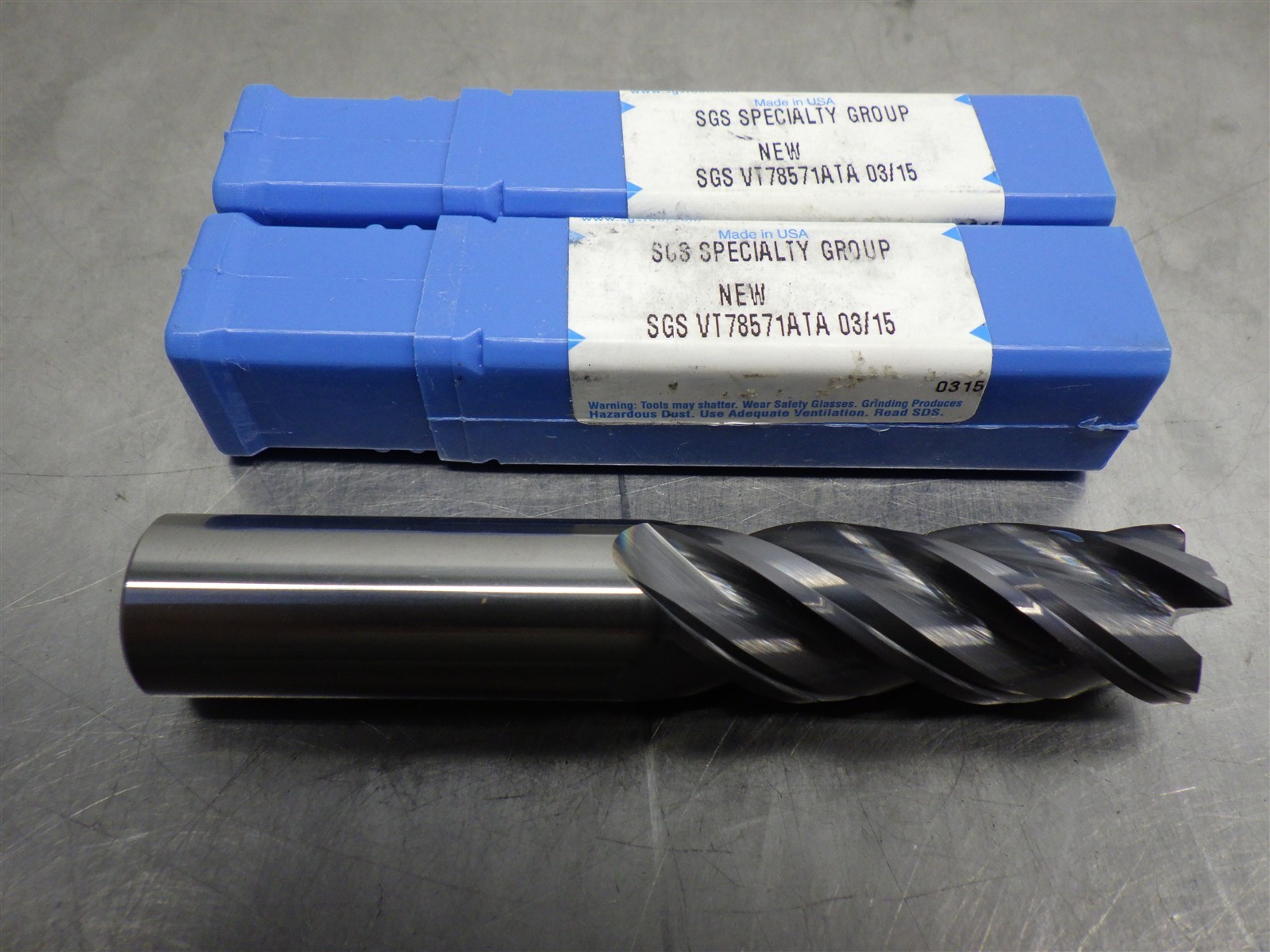 Lot of 2 New! SGS Carbide 5/8" 4FL End Mills 5/8" SHK VT78571ATA (As ...