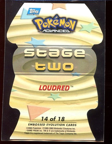 Loudred Die Cut 14 of 18 Embossed Evolution LP Topps Advanced Challenge ...