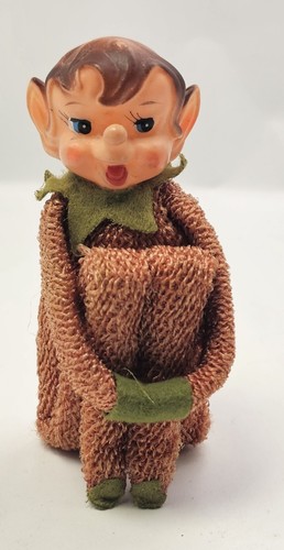 Vintage Made In Japan Knee Hugger Pixie Elf Doll Rare Color Rust/Green ...