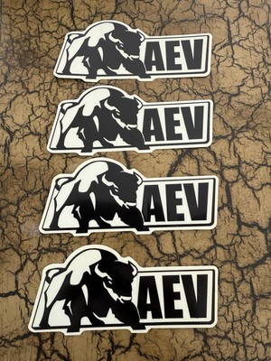 4 Pack AEV American Expedition Vehicles Black Decals Stickers 5" x 2.5 ...