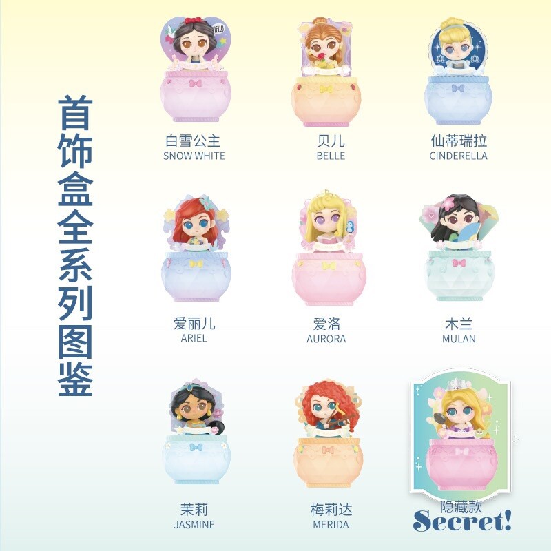 Miniso Disney Princess Dreamy Flowers Jewelry Box Series 8 pcs Blind ...