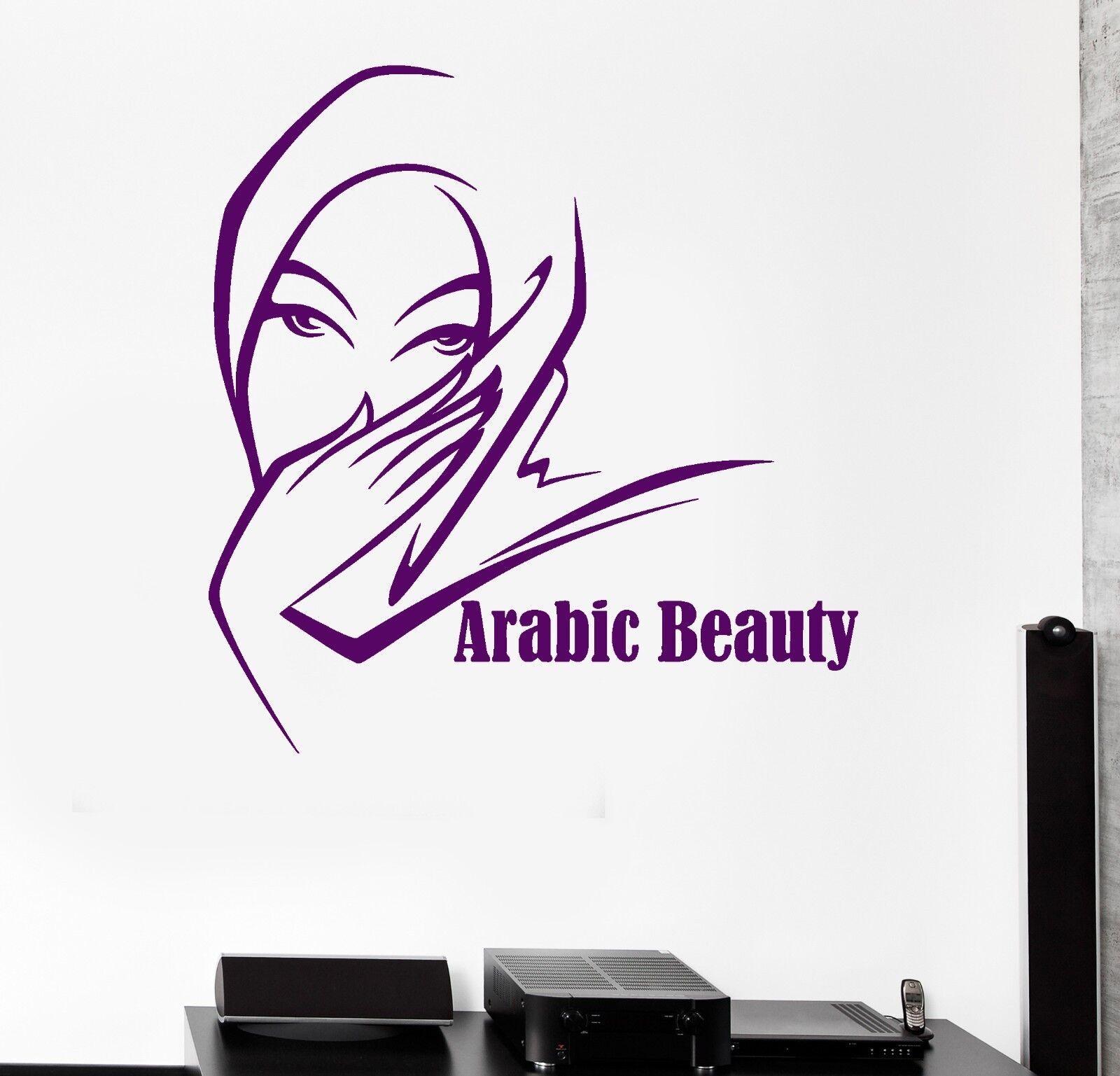 Wall Sticker Arabic Beauty Salon Hijab Girl Woman Art Mural Vinyl Decal ...