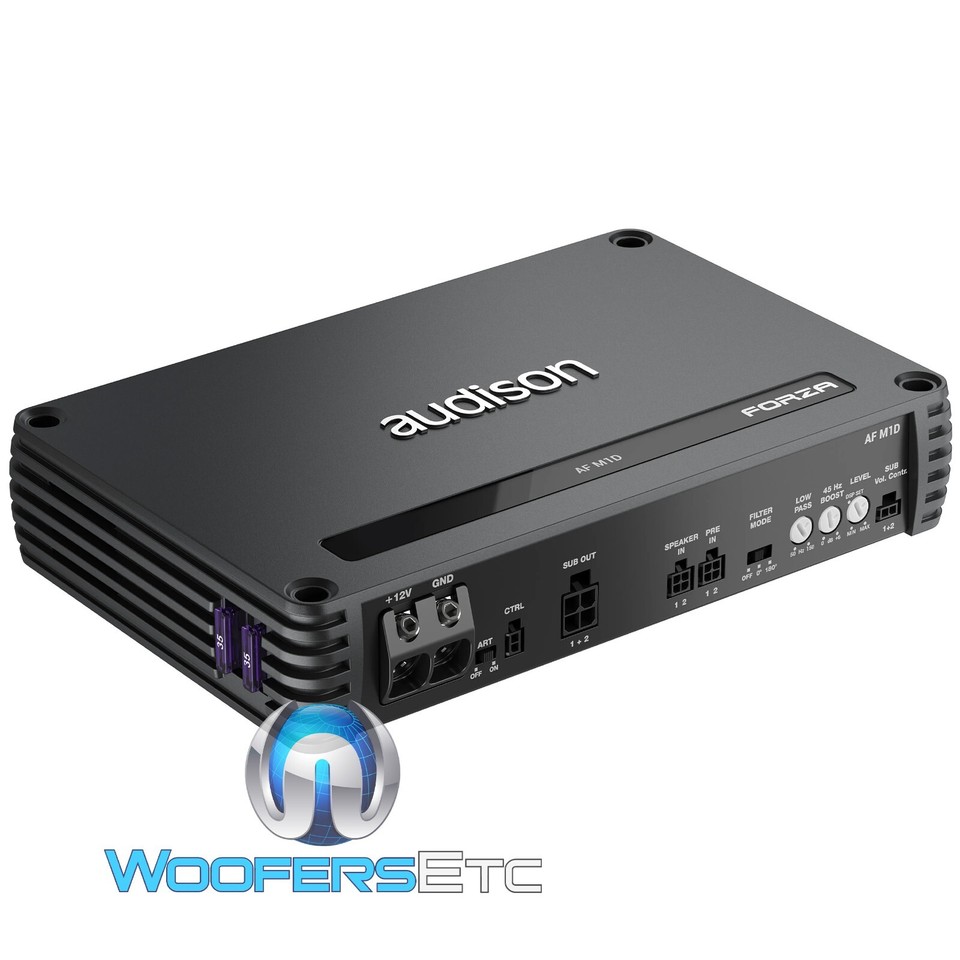 AUDISON AFM1D 1200W RMS MONOBLOCK CAR AMP SUBWOOFERS BASS SPEAKERS ...