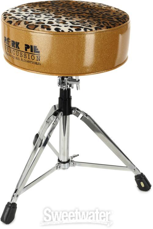 Pork Pie Percussion Round Drum Throne - Gold with Leopard Print | eBay