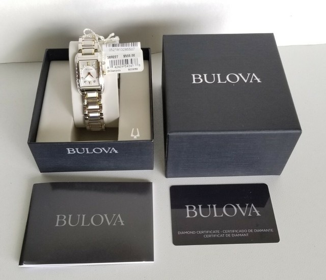 Women's Diamond Bulova Two Tone Quartz Stainless Steel Watch 98R227 for ...