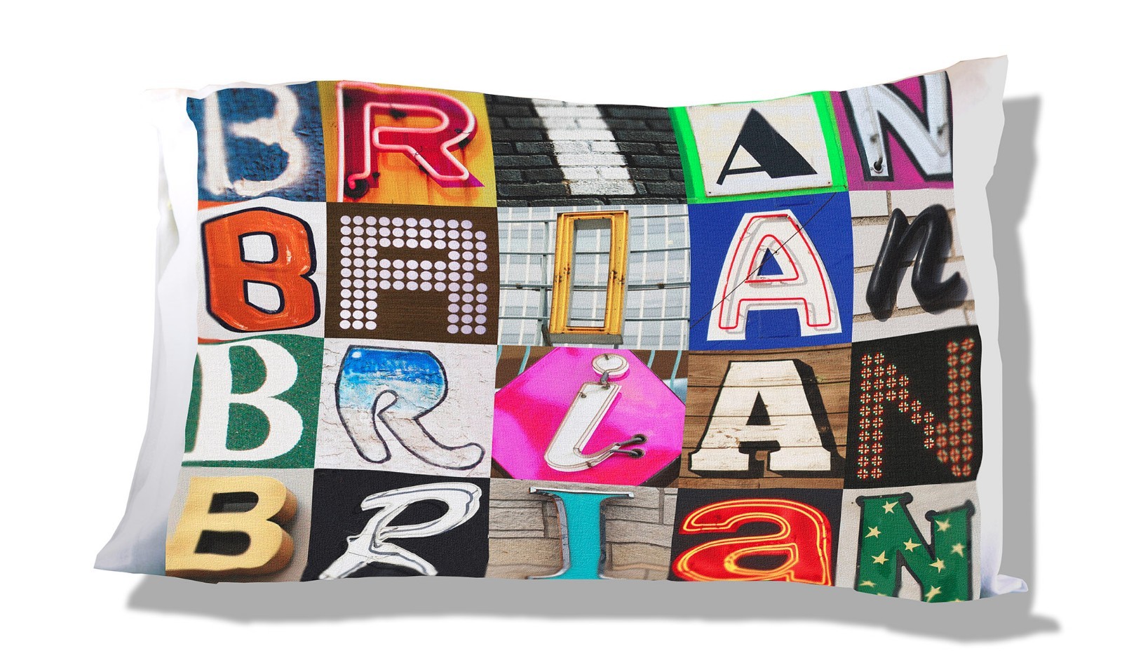 BRIAN Personalized Pillowcase featuring the name in photos of sign ...