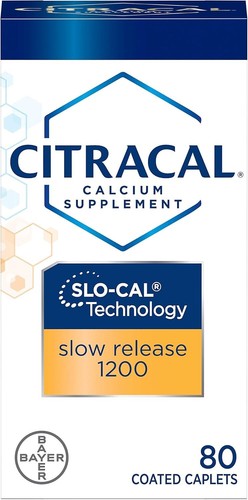 Citracal Calcium Slow Release 1200 + D3, 80 Coated Tablets ...