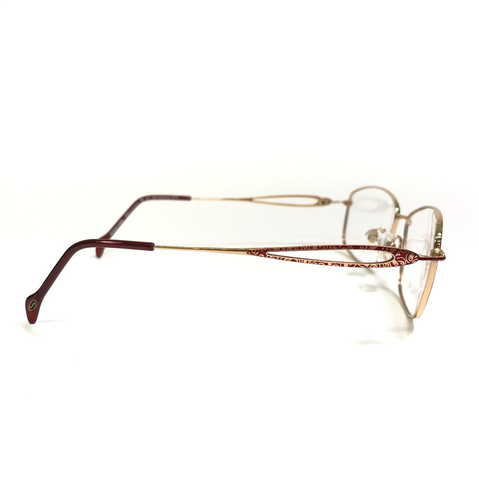 Stepper Eyeglasses Frames SI-50071 F023 Red Rose with Gold Square Wire ...