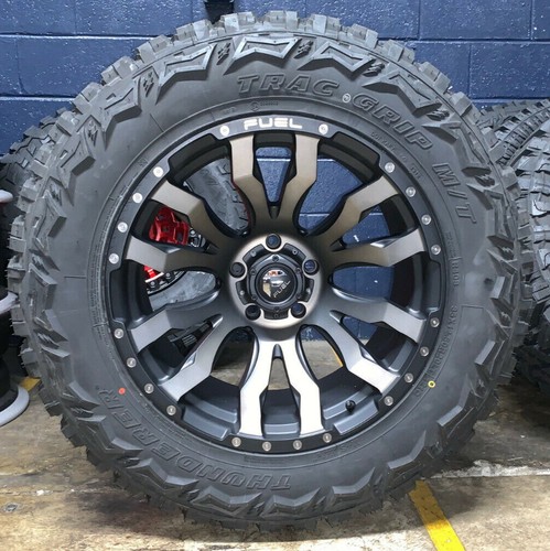 20x10 Fuel D674 Blitz Black Wheels Rims 35" MT Tires 6x135 Ford F150 ...