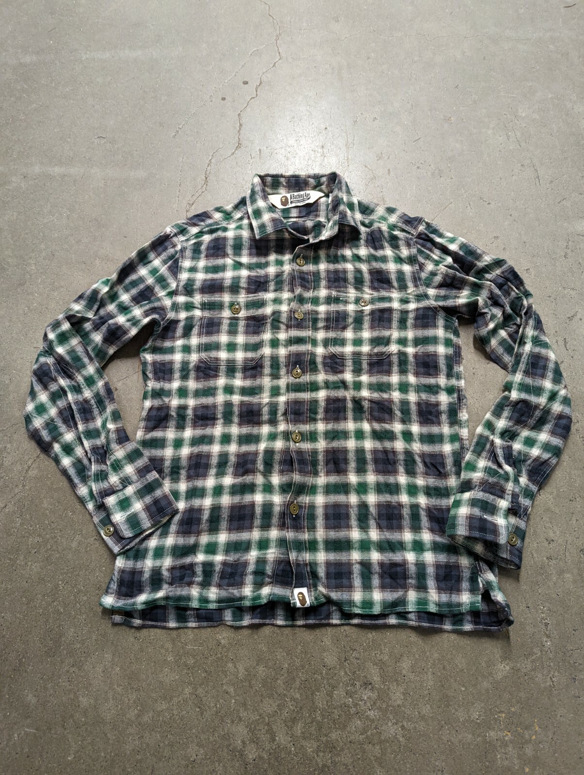 Men's Bape Flannel Shirt Bapesta A Bathing Ape Aape | eBay