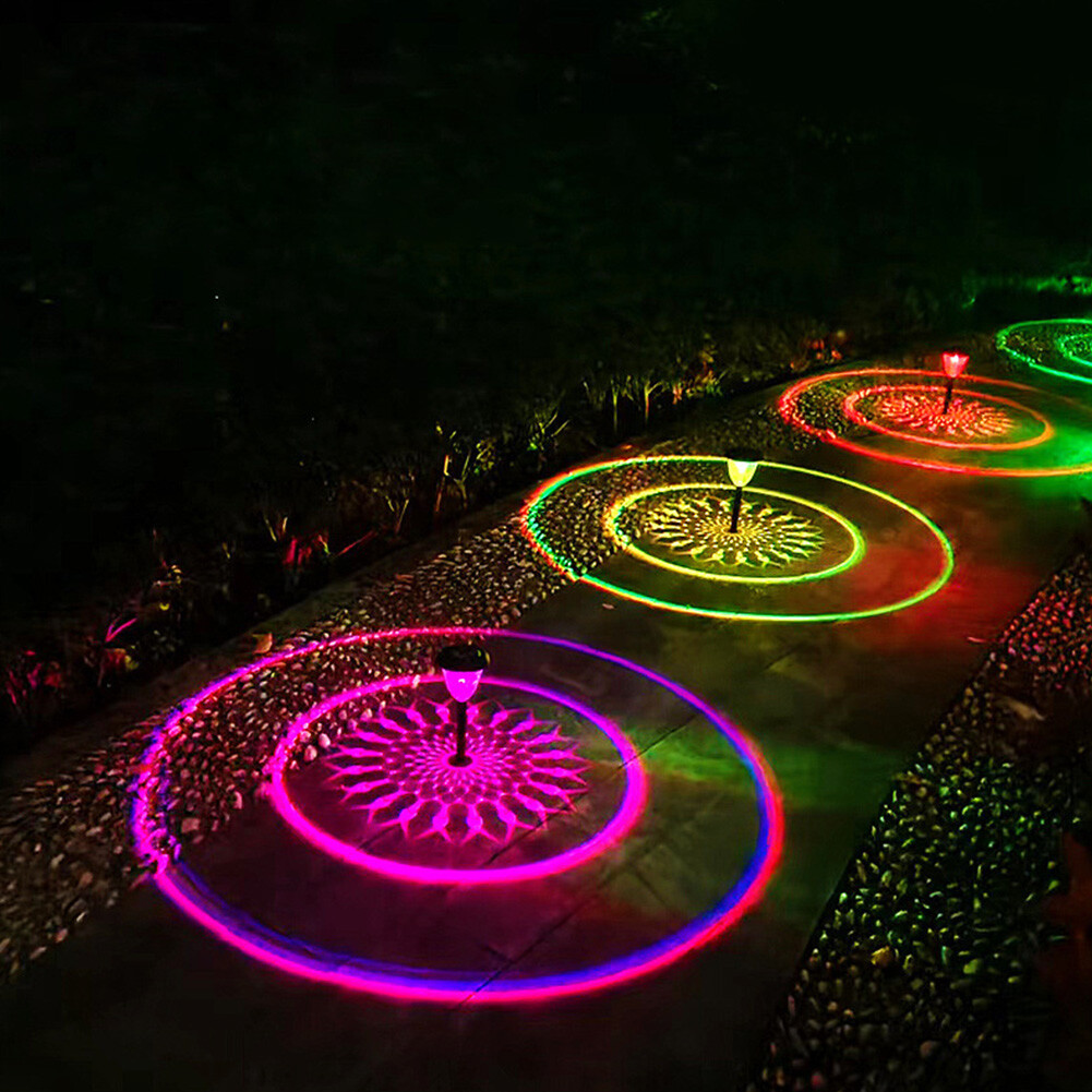 Solar Circle Shadow Stake Light for Outdoor Garden Courtyard ...