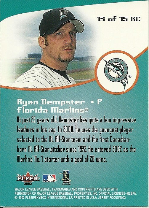 2002 Fleer Focus K Corps Ryan Dempster 13 Marlins | eBay