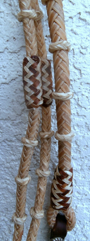 Braided Rawhide Colored Knots Romel Style Bridle Horse Reins | eBay